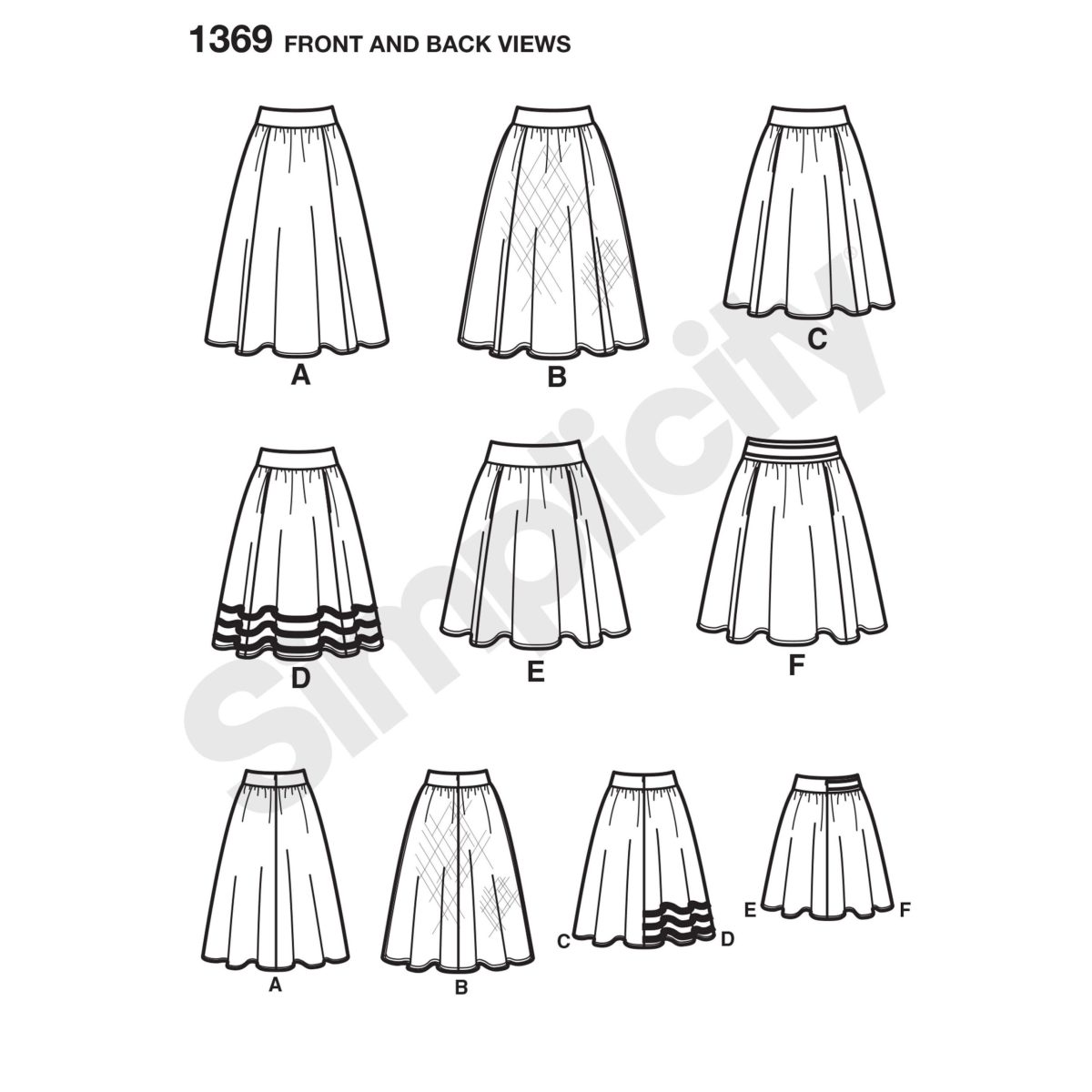 Simplicity Sewing Pattern 1369 Misses’ Skirts in Three Lengths - Sewdirect