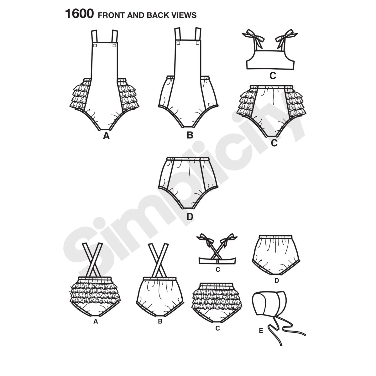 Simplicity Sewing Pattern 1600 Babies’ Vintage Romper Set - Sewdirect