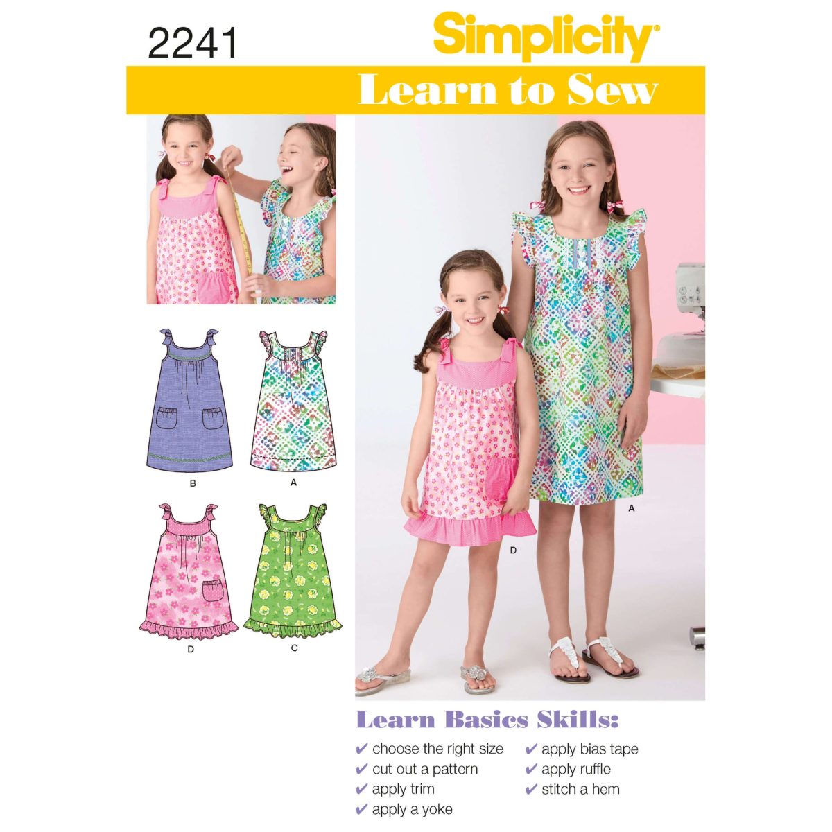 Simplicity Sewing Pattern 2241 Learn to Sew Child’s & Girl’s Dresses ...