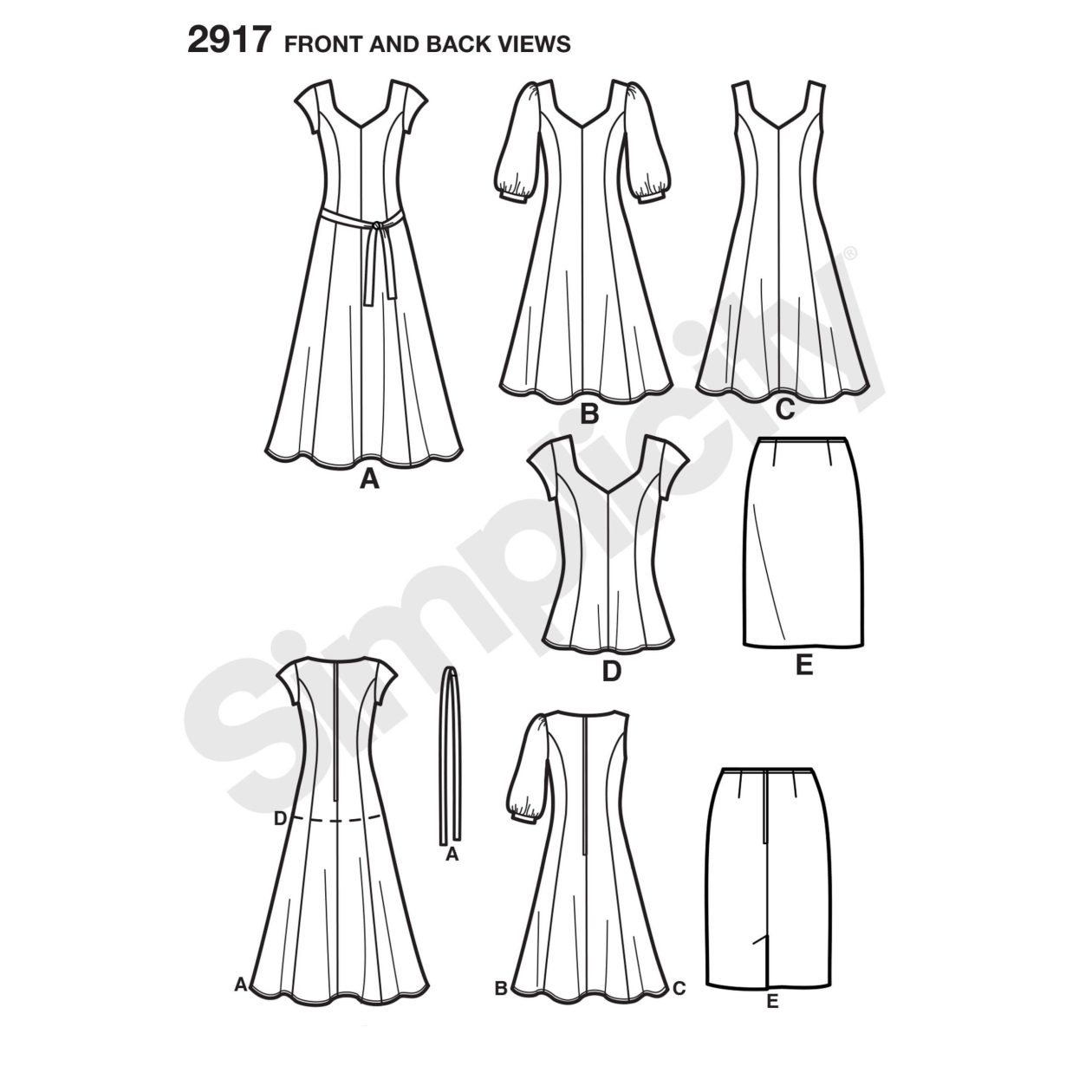 Simplicity Sewing Pattern 2917 Misses’ & Plus Size Dresses - Sewdirect