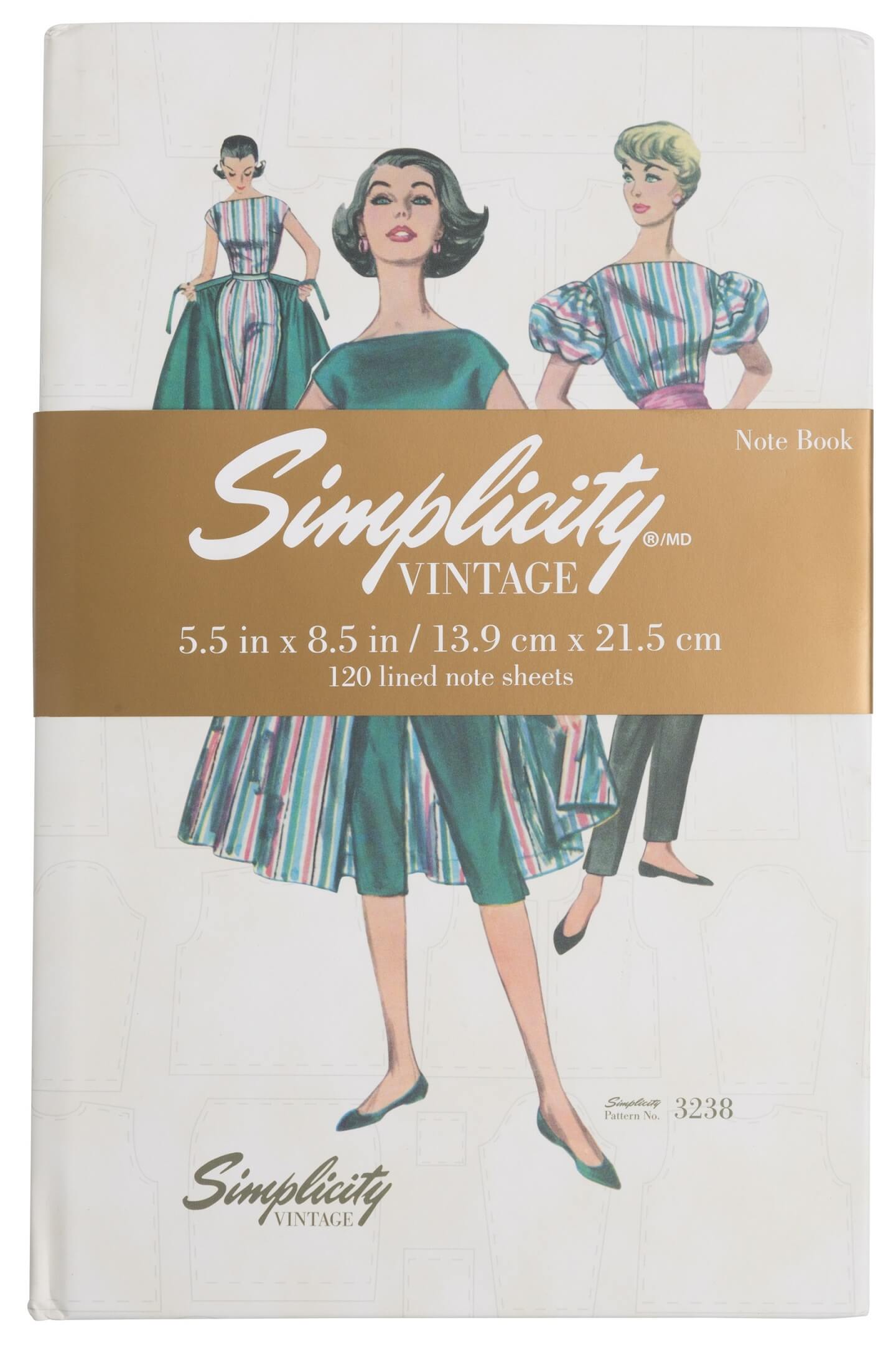SIMPLICITY VINTAGE HARDCOVER LINED NOTEBOOK - PATTERNS 1605 3238 - Sewdirect