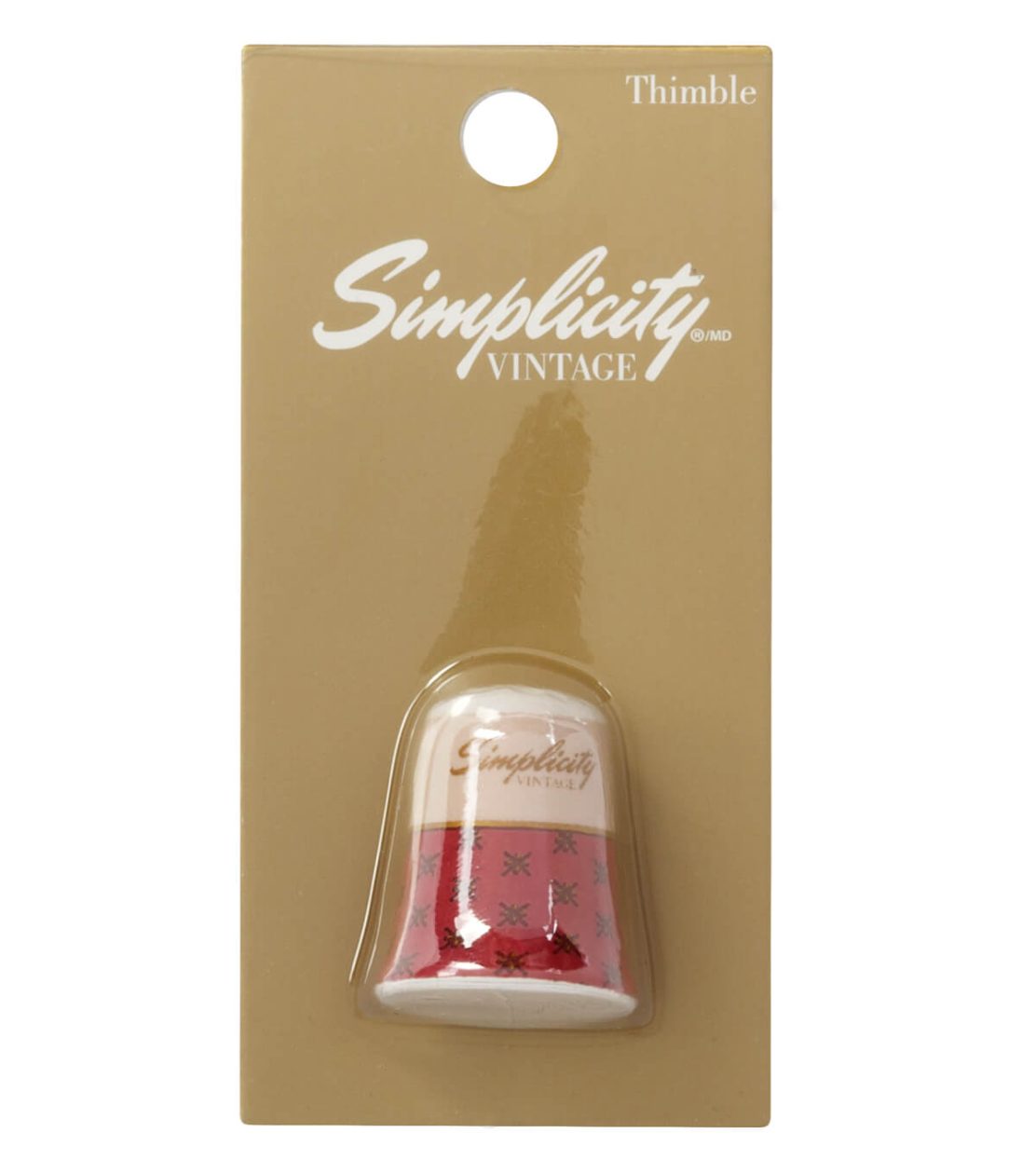 SIMPLICITY VINTAGE CERAMIC THIMBLE WITH METAL TIP - CREAM - Sewdirect