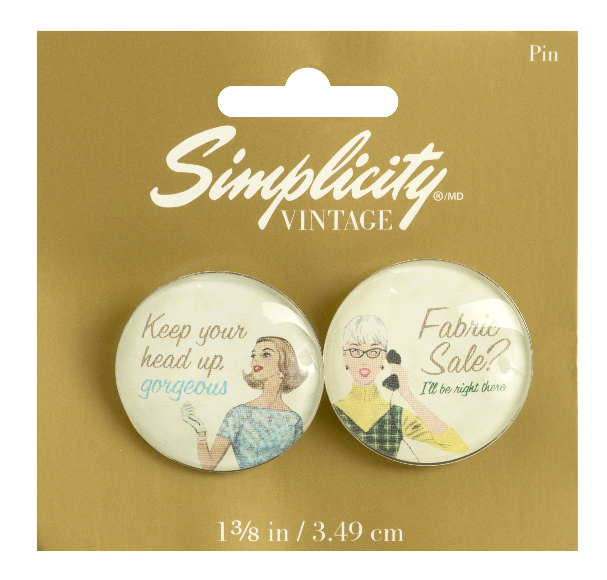 SIMPLICITY VINTAGE DOMED BADGES 2PC - Sewdirect