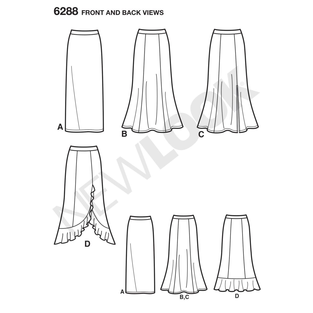 New Look Sewing Pattern N6288 Misses’ Pull on Knit Skirts - Sewdirect