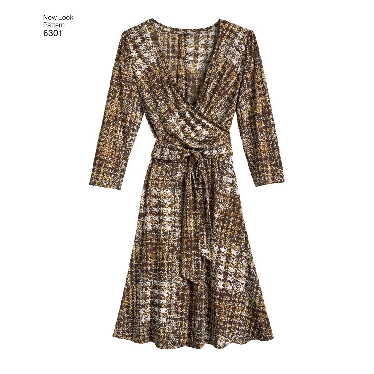 New Look Sewing Pattern N6301 Misses’ Mock Wrap Knit Dress - Sewdirect