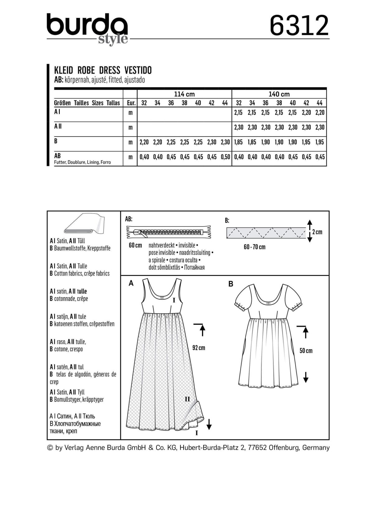Burda Style Pattern B6312 Misses’ ballet neckline dress - Sewdirect