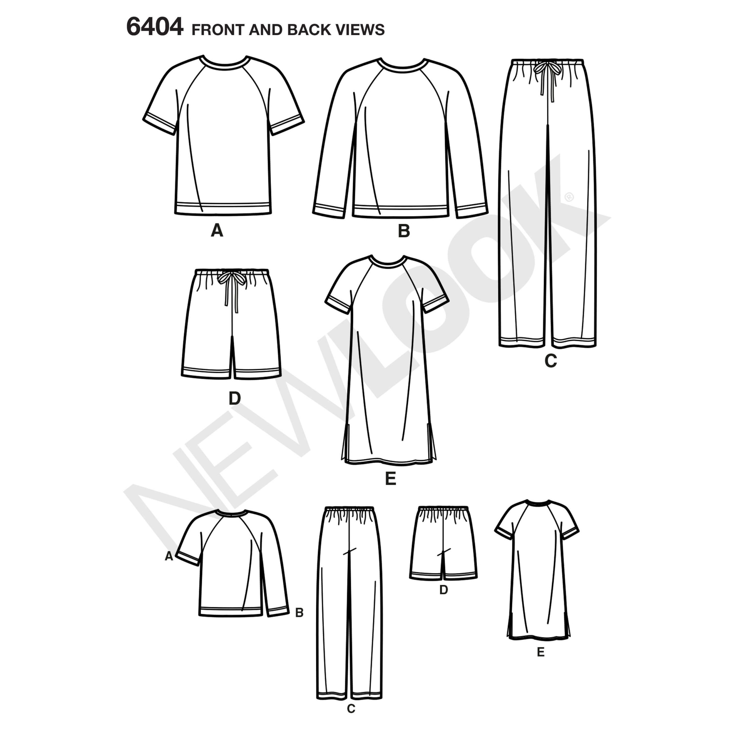 New Look Sewing Pattern N6404 Misses’ and Men’s Separates - Sewdirect