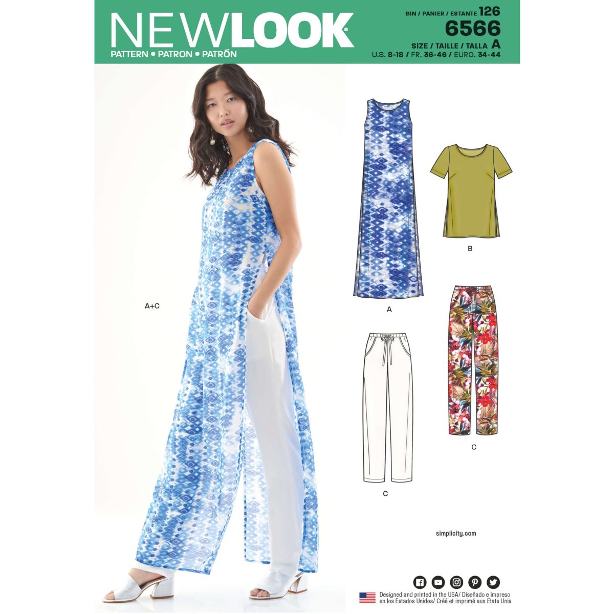 New Look Pattern 6566 Misses’ Tunic, Top and Trousers - Sewdirect