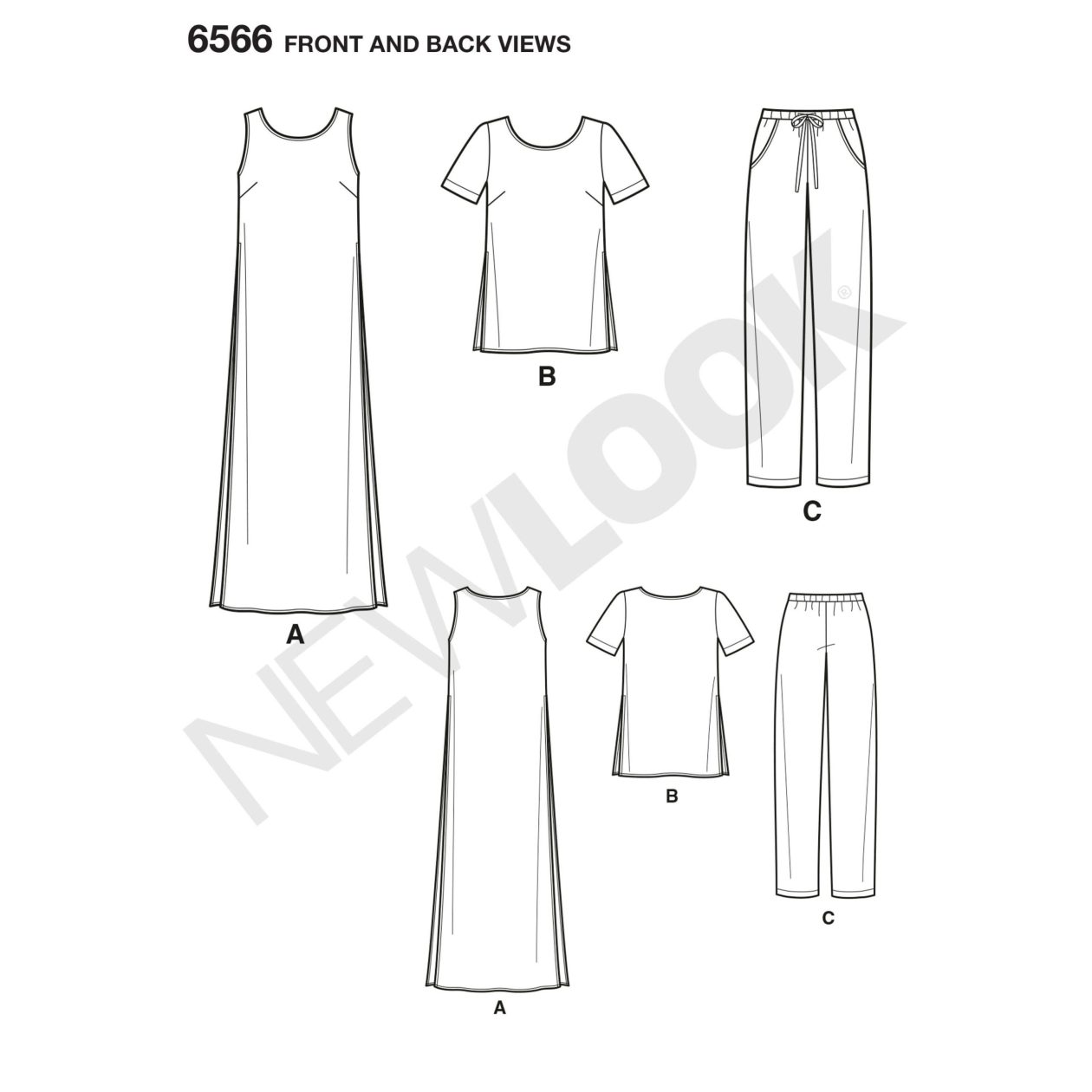 New Look Pattern 6566 Misses’ Tunic, Top and Trousers - Sewdirect