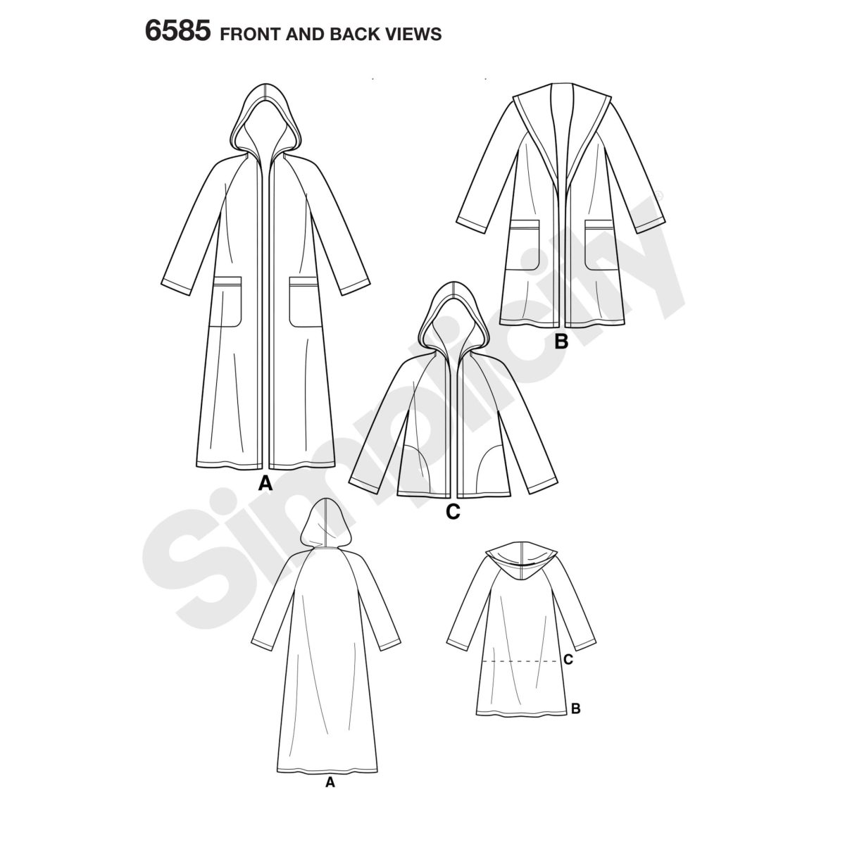 New Look Pattern 6585 Misses’ Coat with Hood - Sewdirect