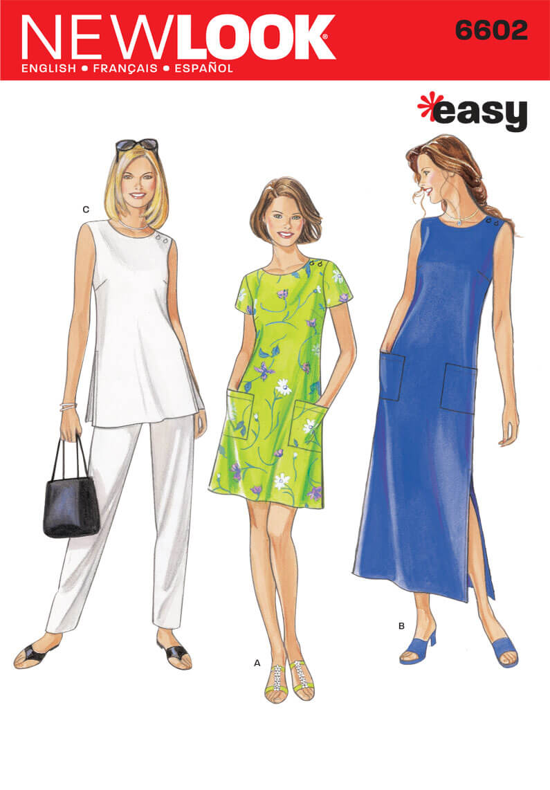 New Look Sewing Pattern N6602 Misses’ Shift Dress, Top and Trousers ...