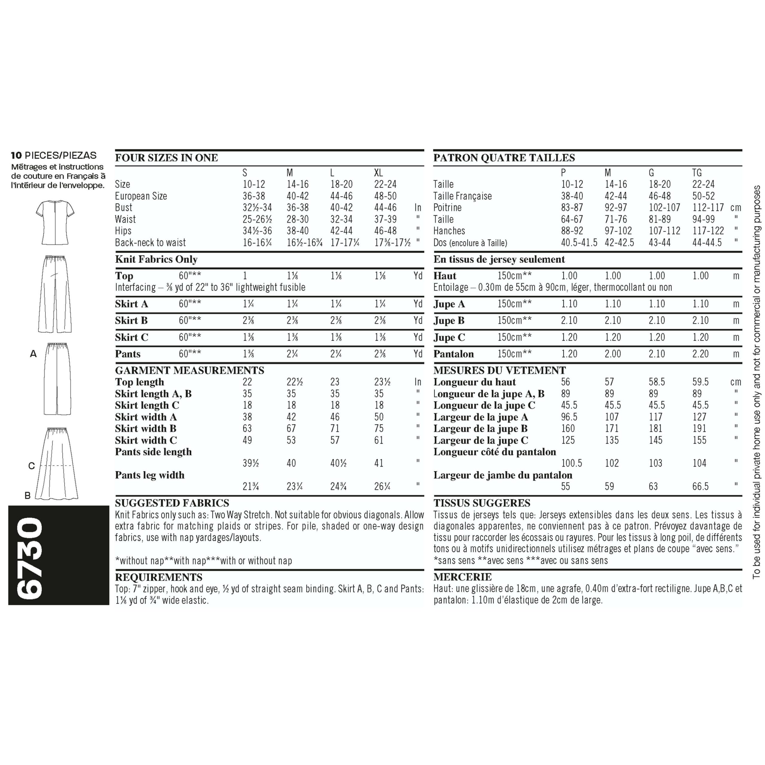 New Look Sewing Pattern N6730 Misses’ Coordinates - Sewdirect