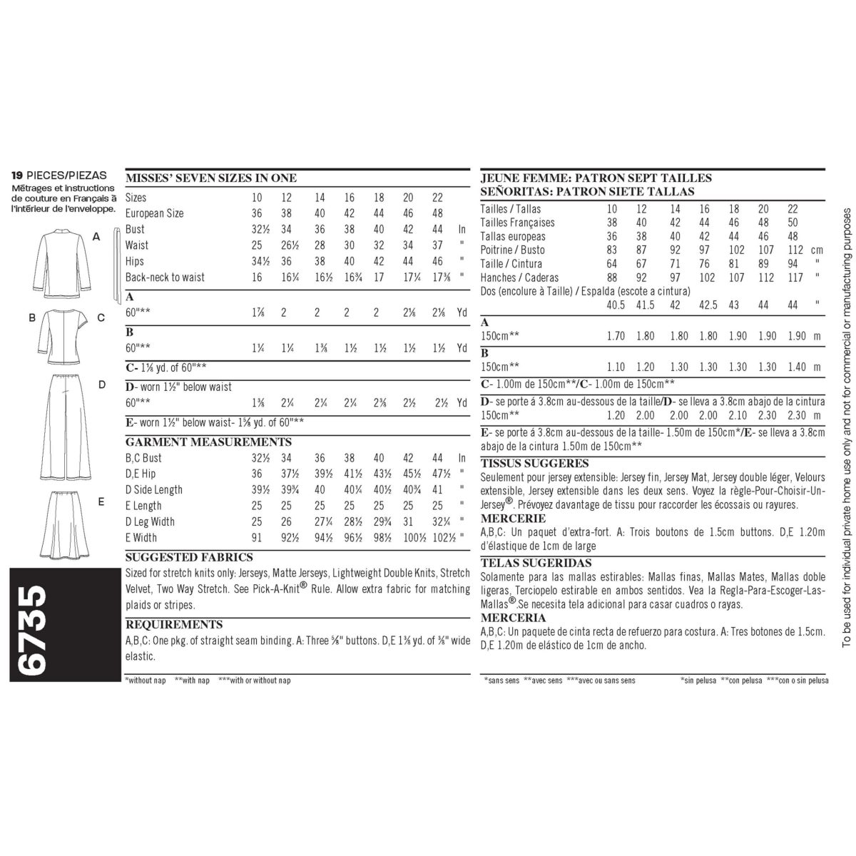 New Look Sewing Pattern N6735 Misses’ Coordinates - Sewdirect