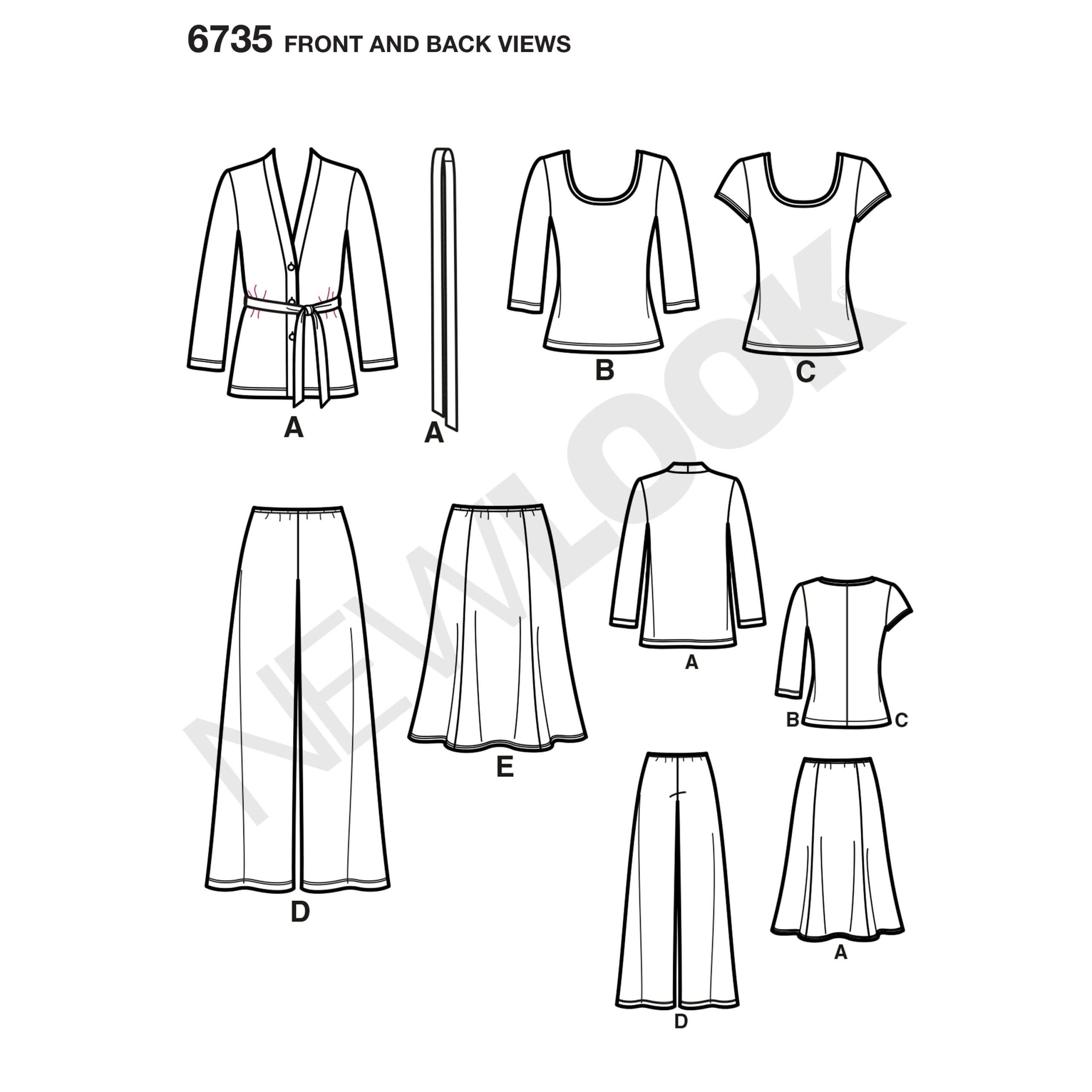New Look Sewing Pattern N6735 Misses’ Coordinates - Sewdirect