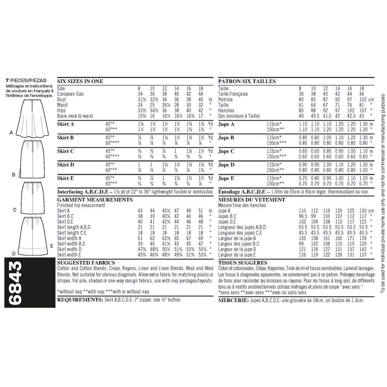New Look Sewing Pattern N6843 Misses’ Skirts - Sewdirect