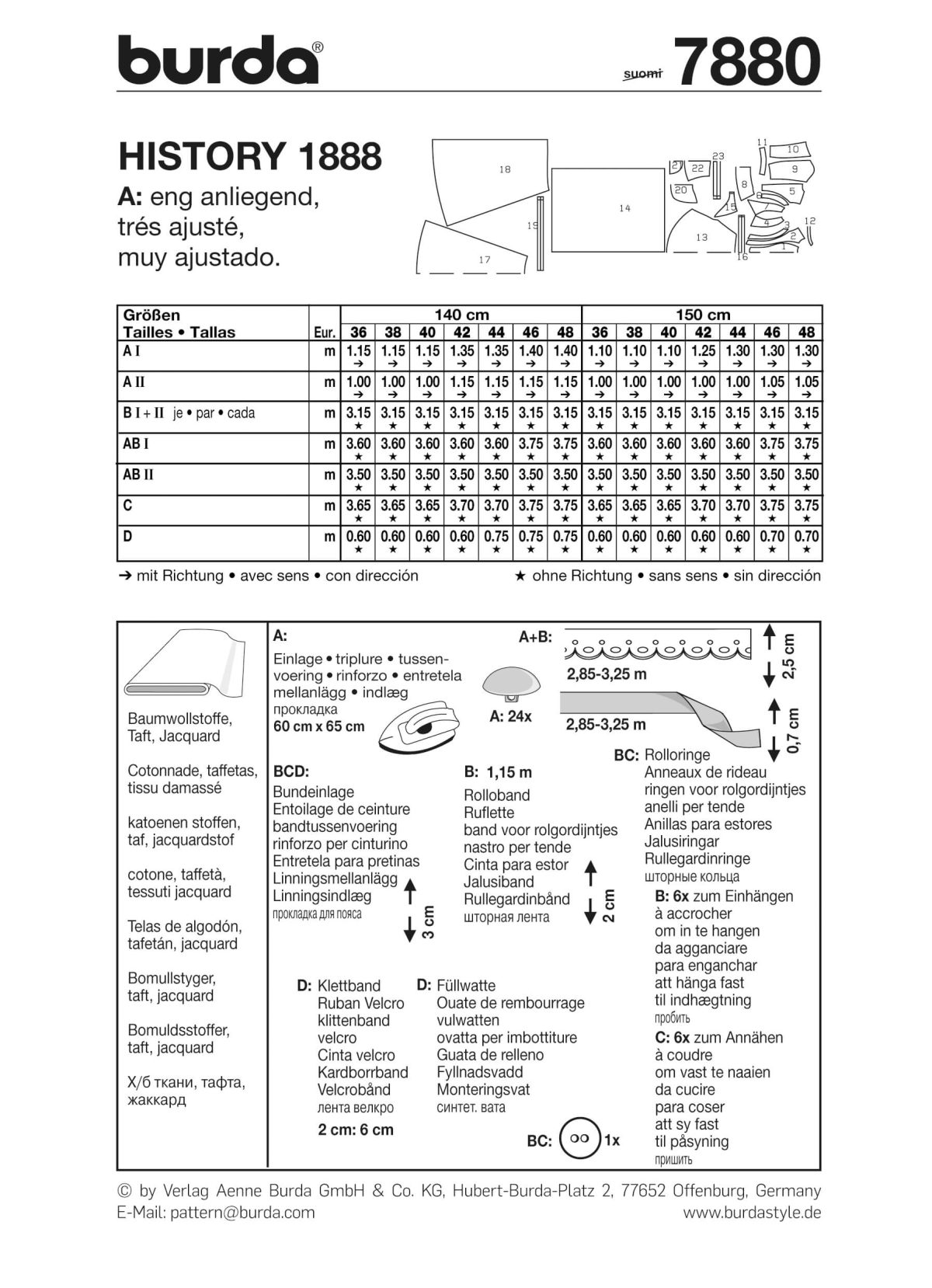 Burda B7880 Burda Style, History 1888 - Sewdirect