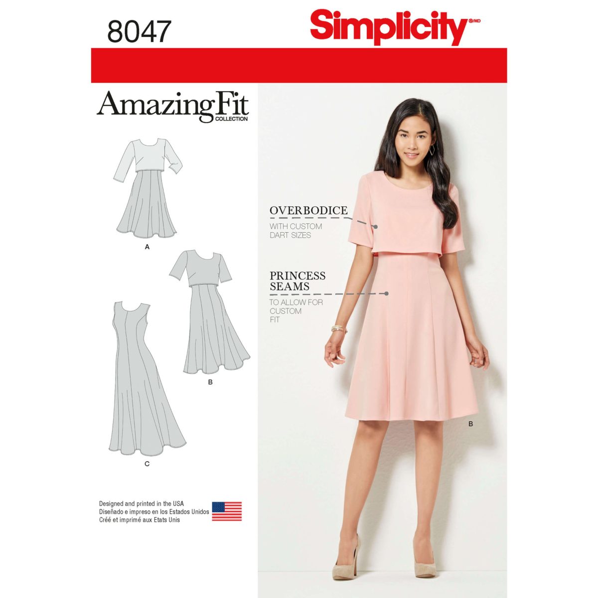 Simplicity Sewing Pattern Amazing Fit 8047 Misses Dress in Slim ...