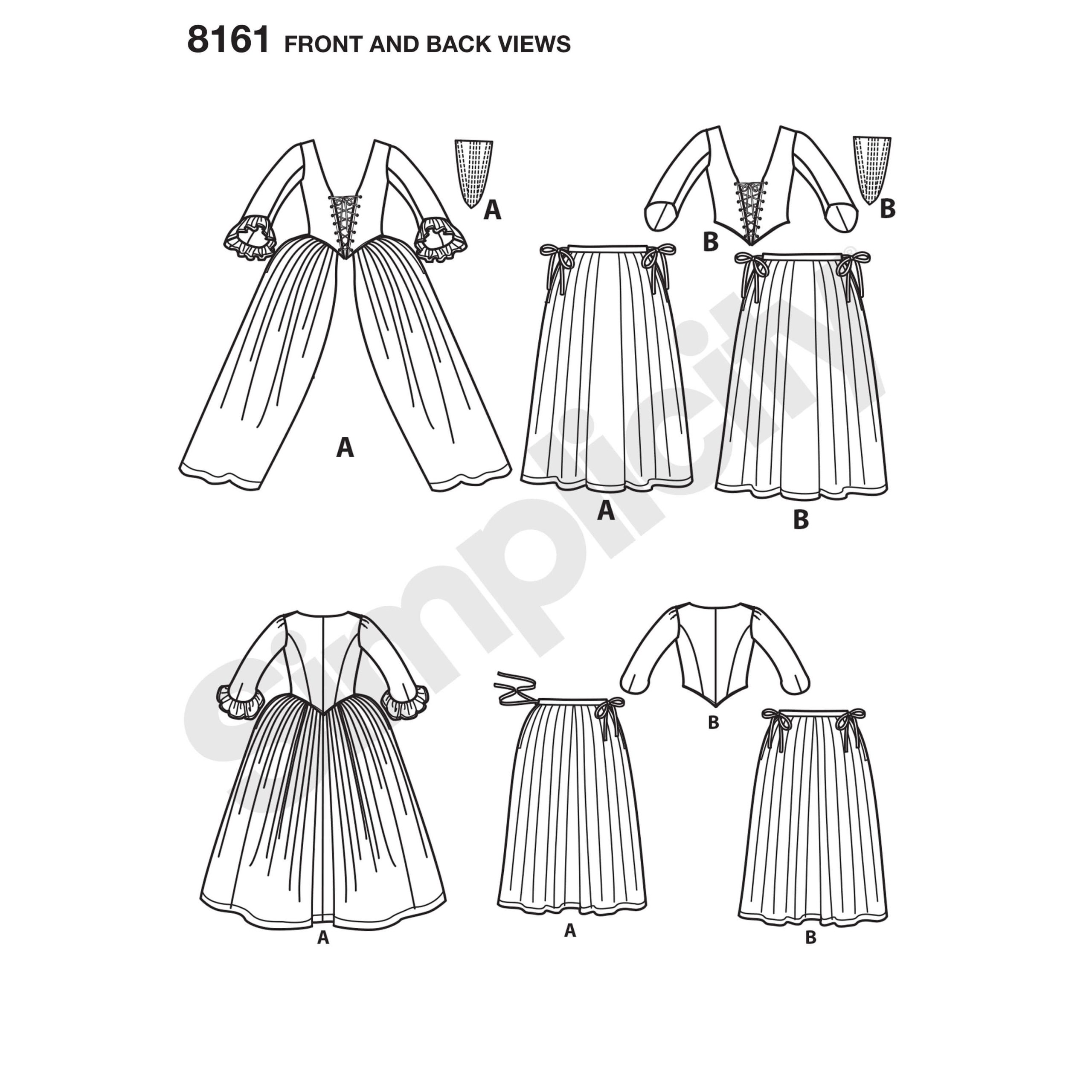 Simplicity Pattern 8161 Misses’ 18th Century Costumes - Sewdirect