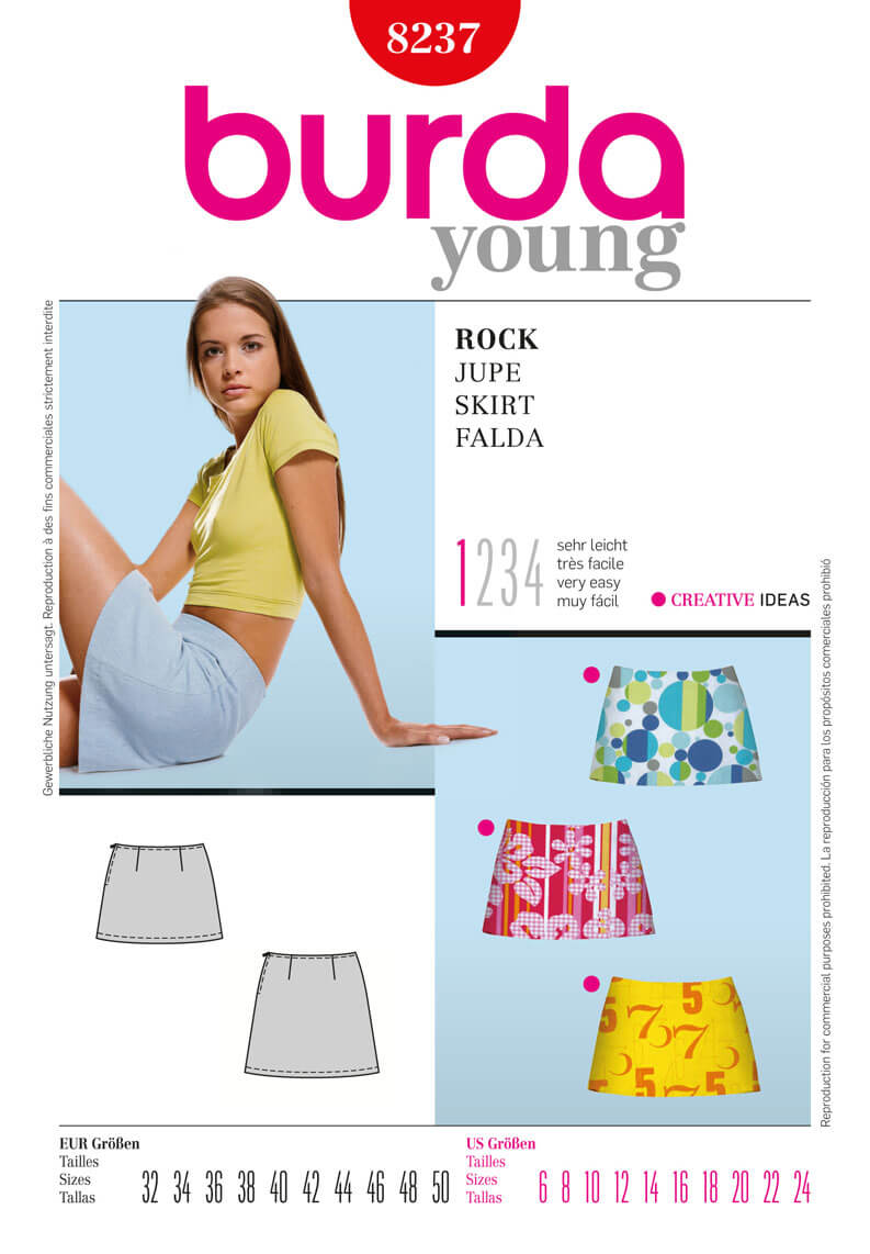 Burda B8237 Skirt Sewing Pattern - Sewdirect
