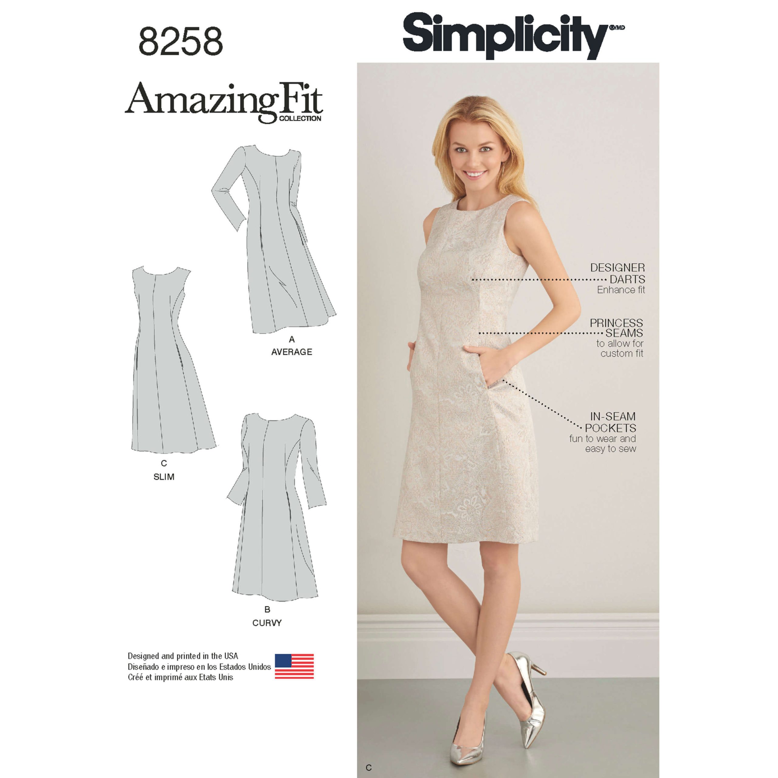 Simplicity Pattern 8258 Misses’ and Plus Size Amazing Fit Dress - Sewdirect