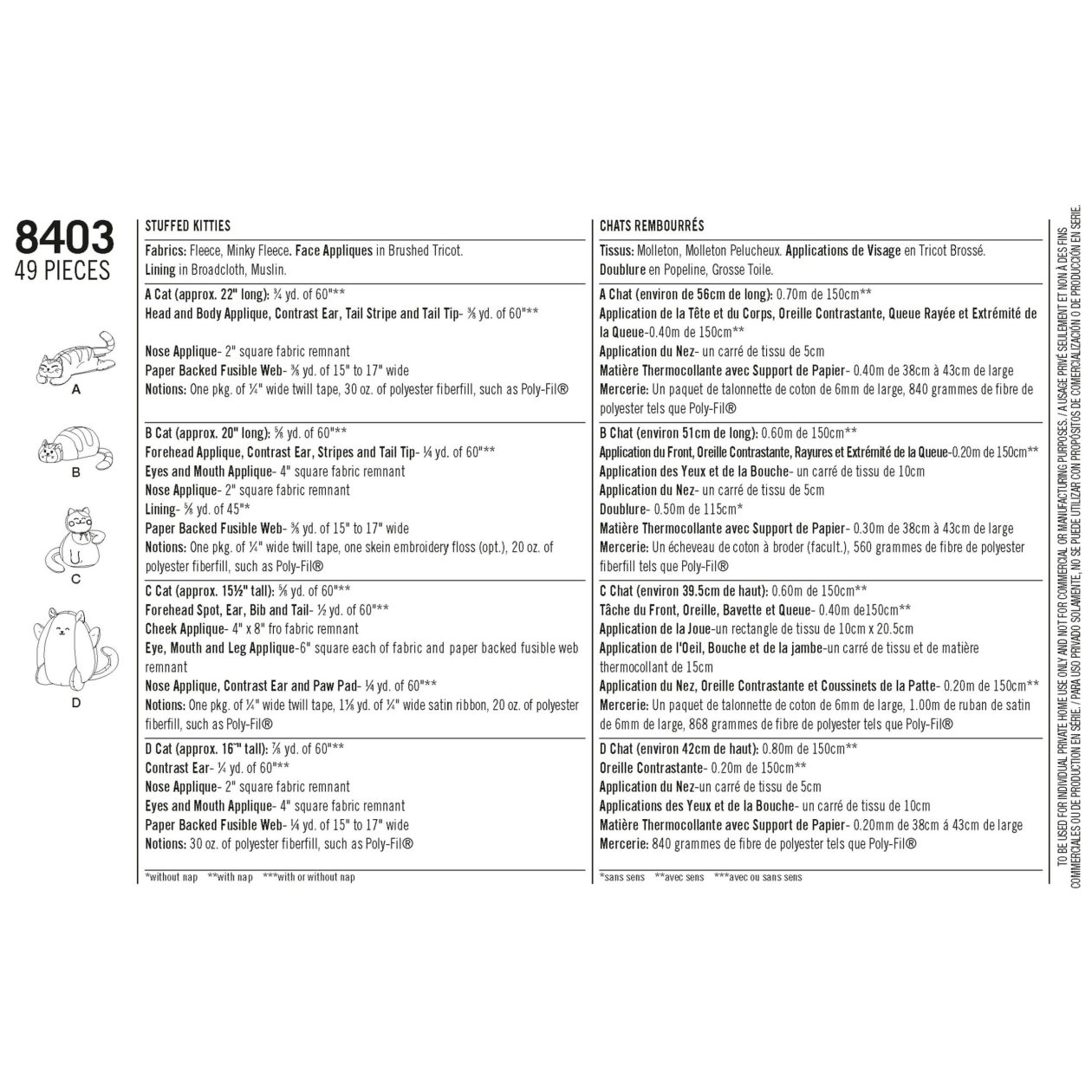 Simplicity Pattern 8403 Stuffed Kitties - Sewdirect