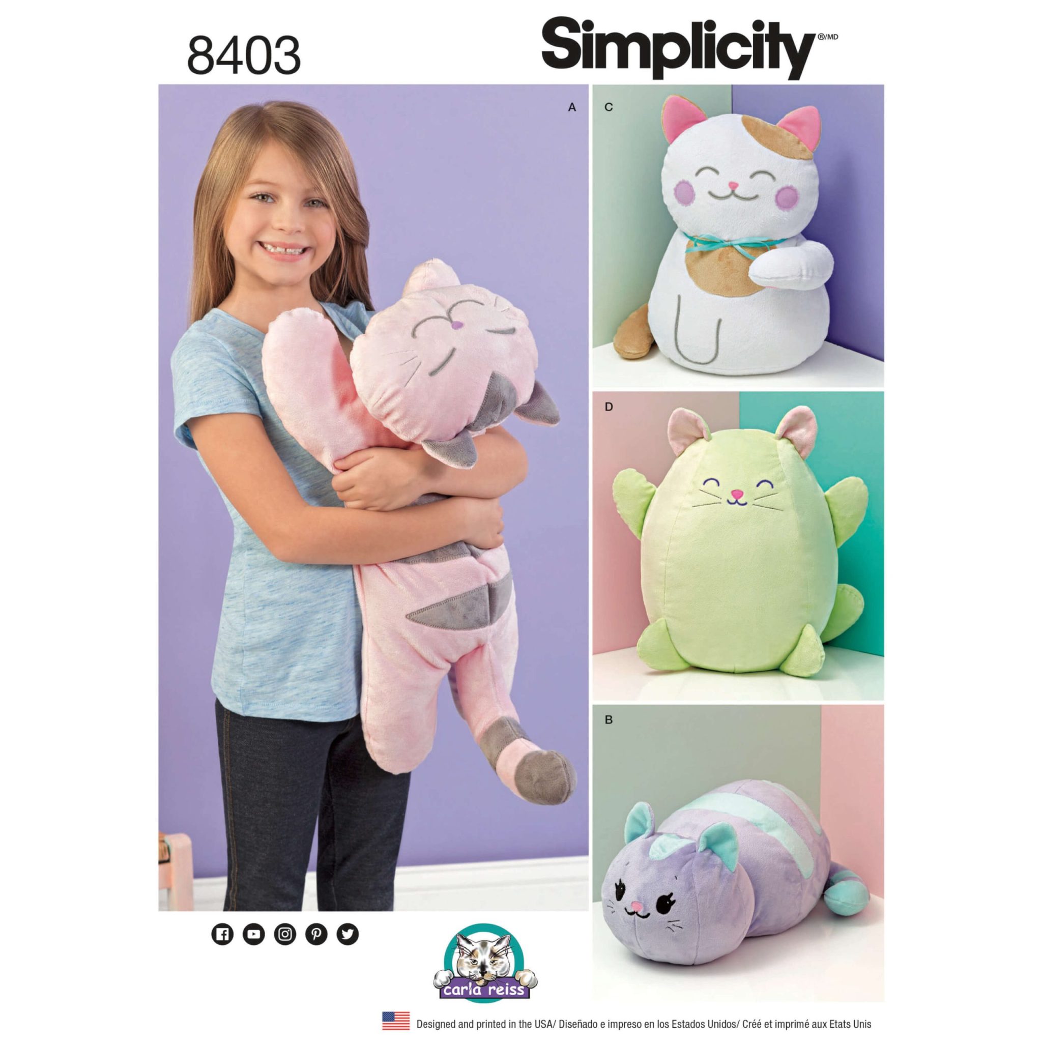Simplicity Pattern 8403 Stuffed Kitties - Sewdirect
