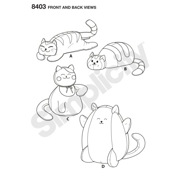 Simplicity Pattern 8403 Stuffed Kitties - Sewdirect