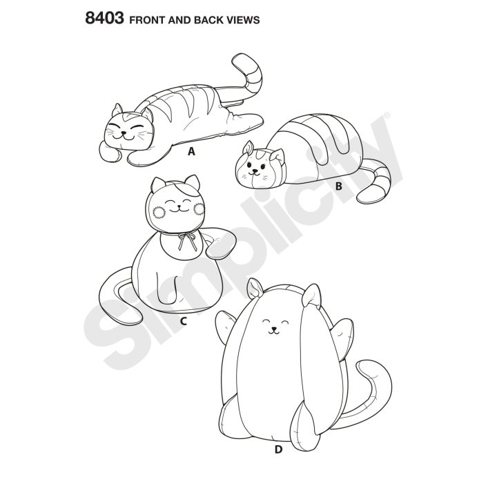 Simplicity Pattern 8403 Stuffed Kitties - Sewdirect