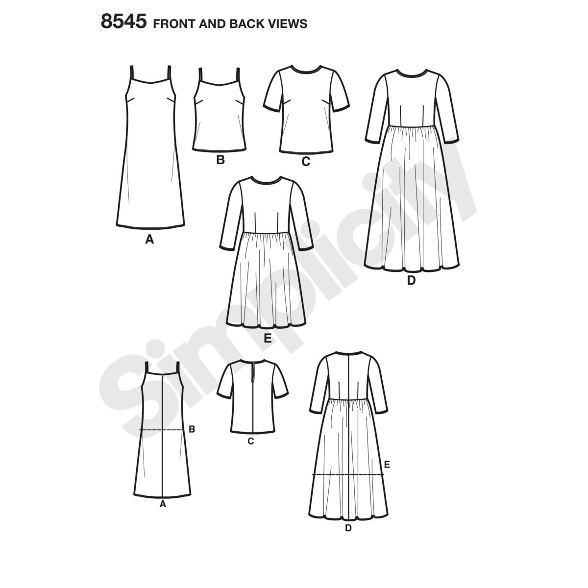 Simplicity Pattern S8545 Misses’ and Petite Dress and Top - Sewdirect