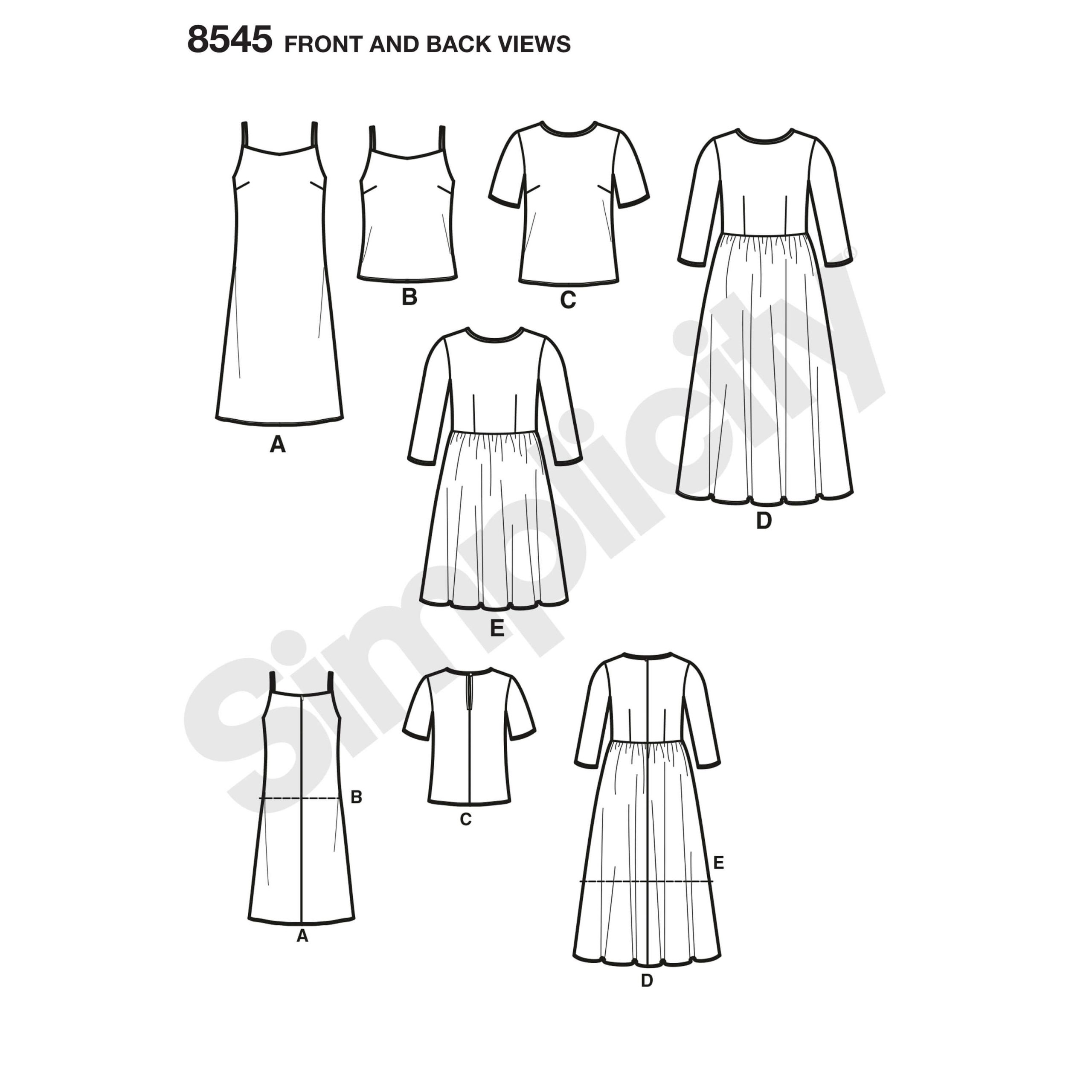 Simplicity Pattern S8545 Misses’ and Petite Dress and Top - Sewdirect