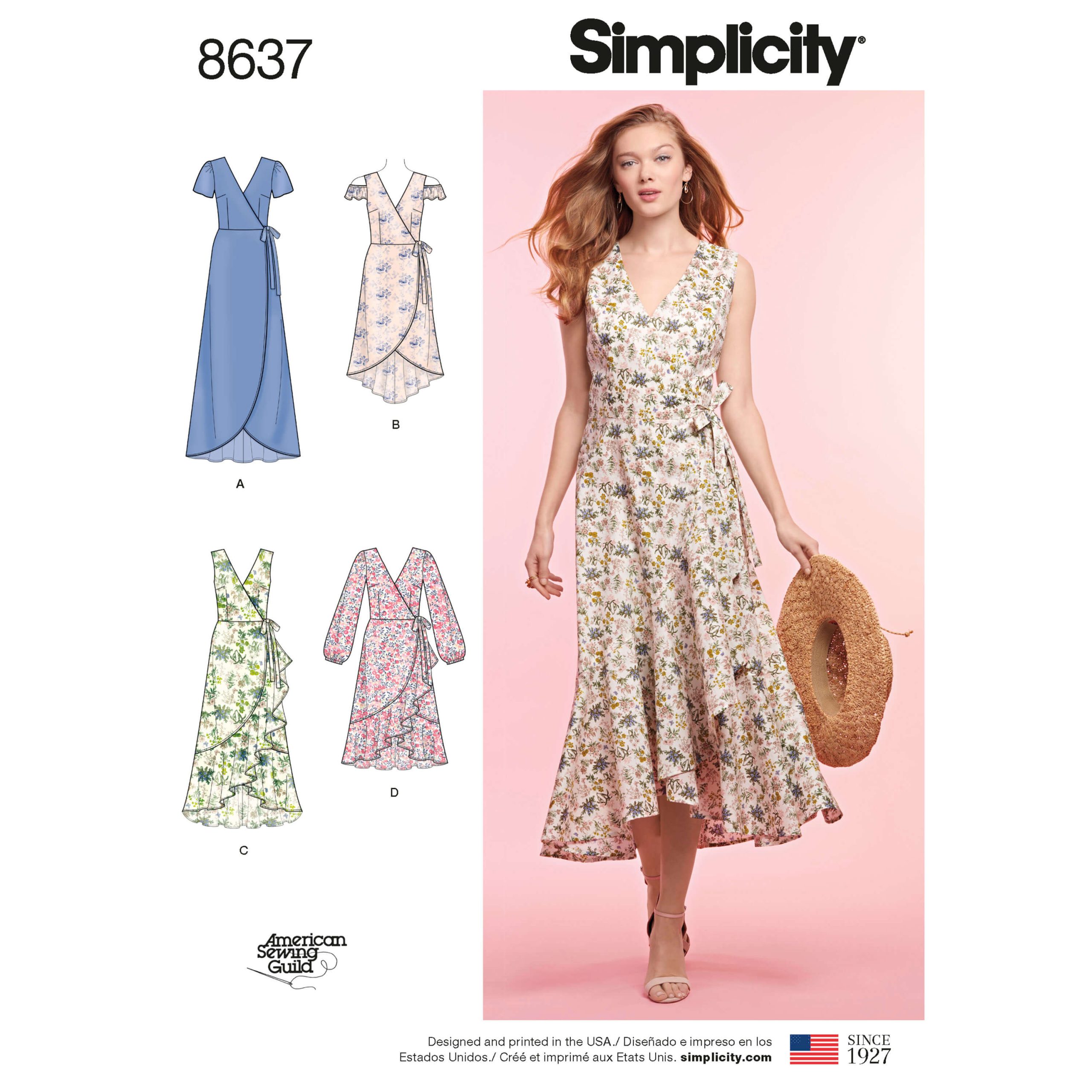 Simplicity Sewing Pattern 8637 Misses’ Wrap Dress - Sewdirect