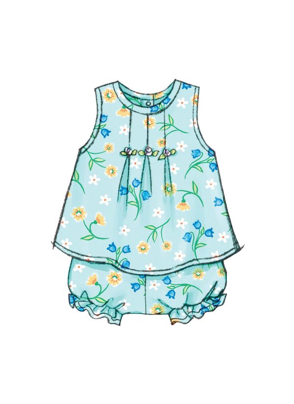 Butterick Sewing Pattern B3405 Infants’ Dress, Top, Romper, Panties ...