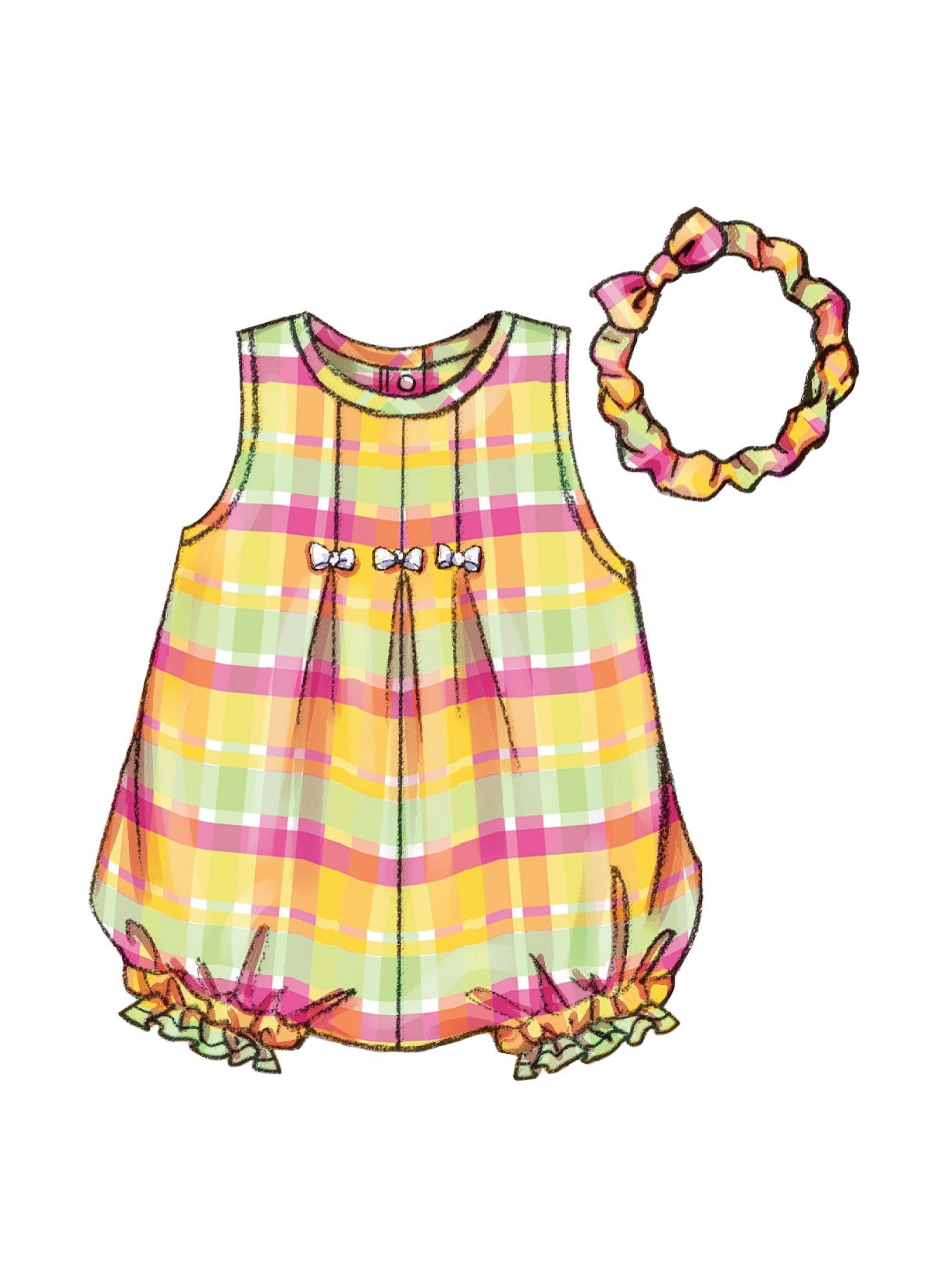 Butterick Sewing Pattern B3405 Infants’ Dress, Top, Romper, Panties ...