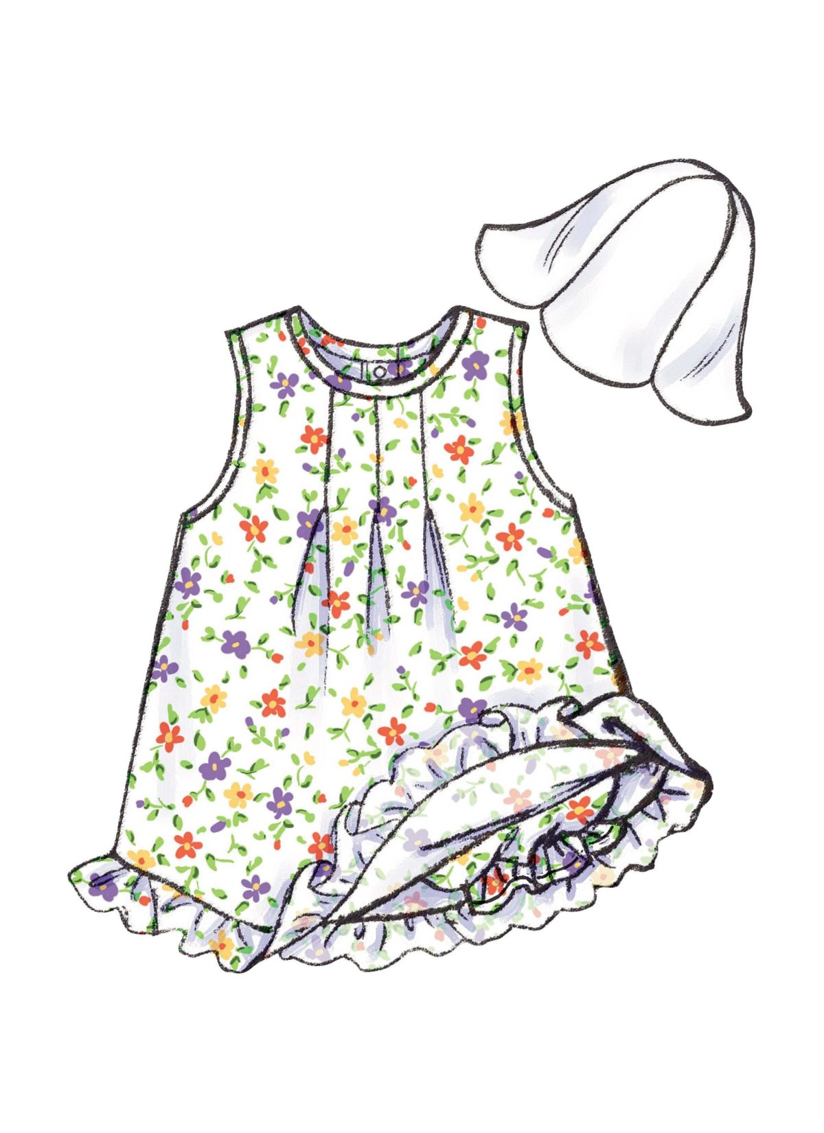Butterick Sewing Pattern B3405 Infants’ Dress, Top, Romper, Panties ...