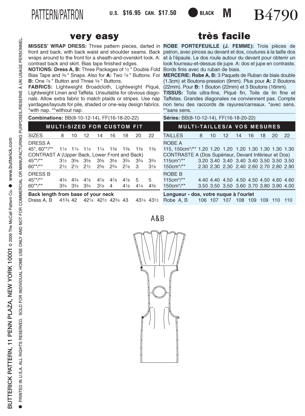 Butterick Sewing Pattern B4790 Misses’ Wrap Dress “The Walkaway” dress ...
