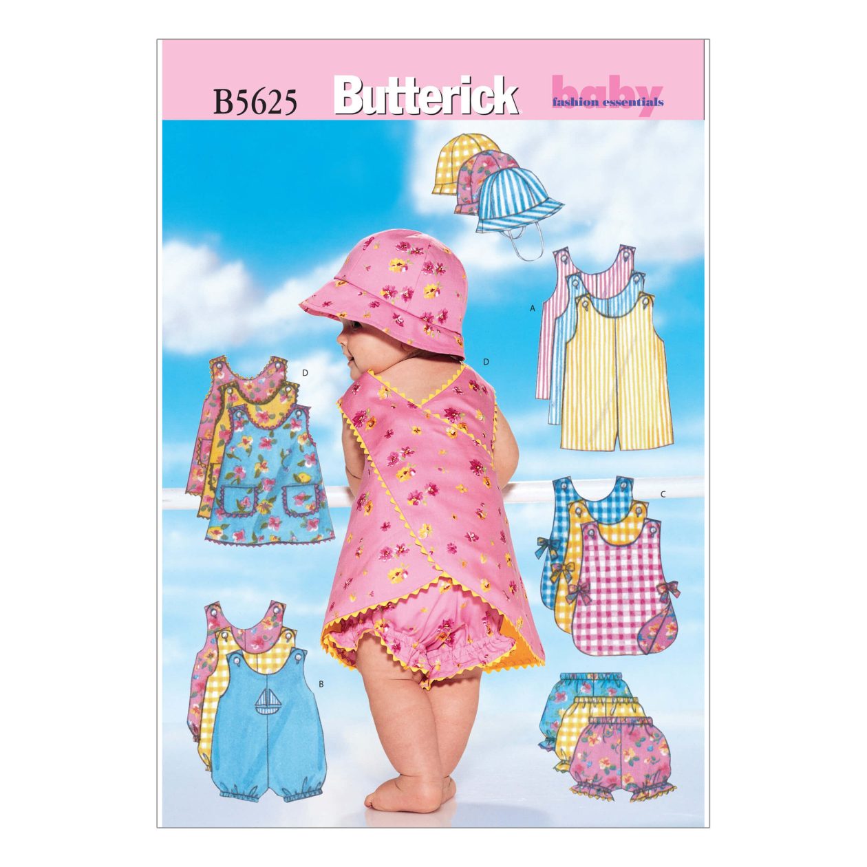 Butterick Sewing Pattern B5625 Infants’ Romper, Jumper, Panties and Hat ...