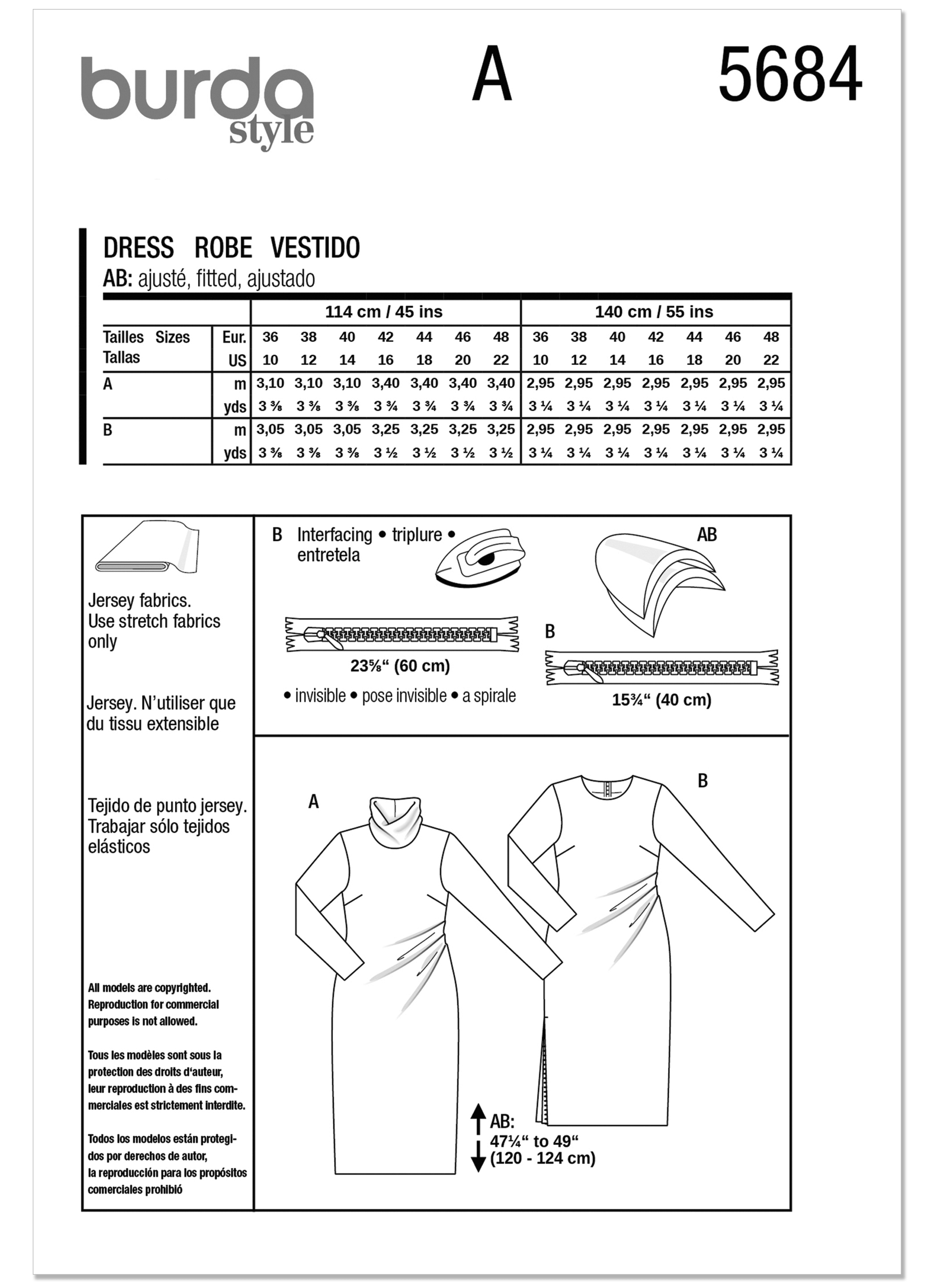 Burda Style Sewing Pattern 5684 Misses’ Dresses - Sewdirect