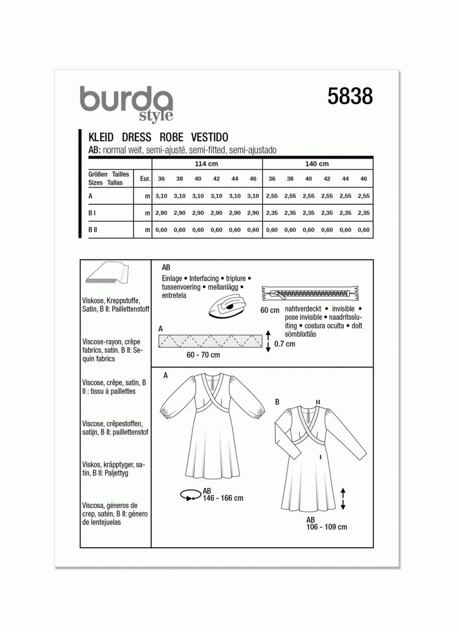 Burda Style Pattern B5838 Misses’ Dress - Sewdirect