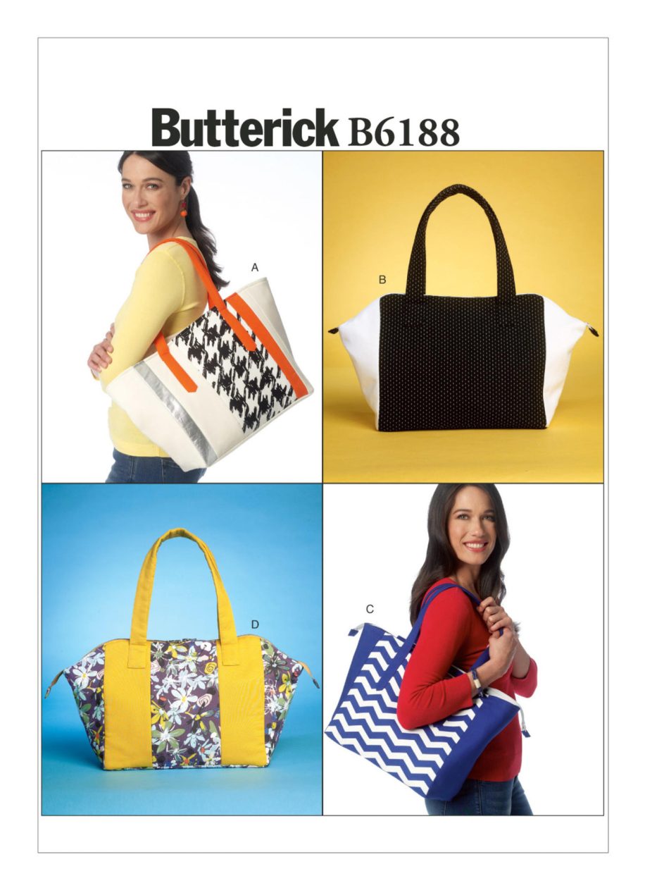 Butterick Sewing Pattern B6188 Tote Bags in Four Styles - Sewdirect