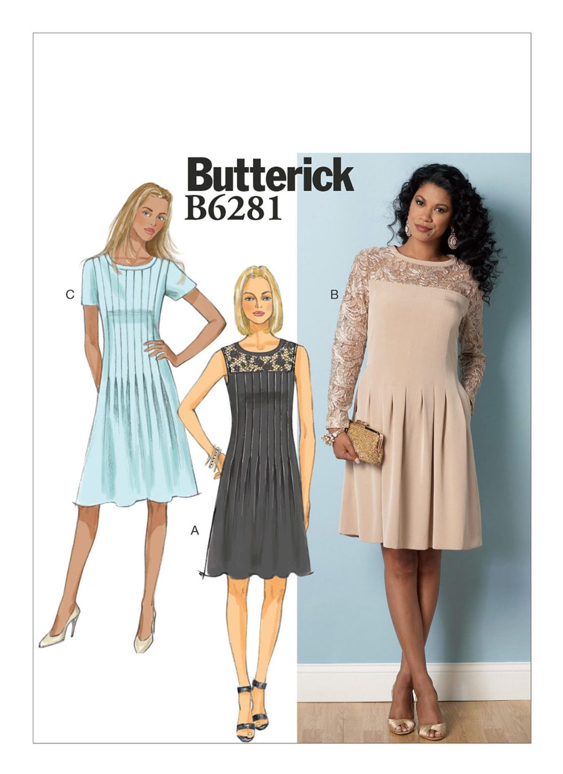 Butterick Sewing Pattern B6281 Misses’/Misses’ Petite Pleated Dresses ...