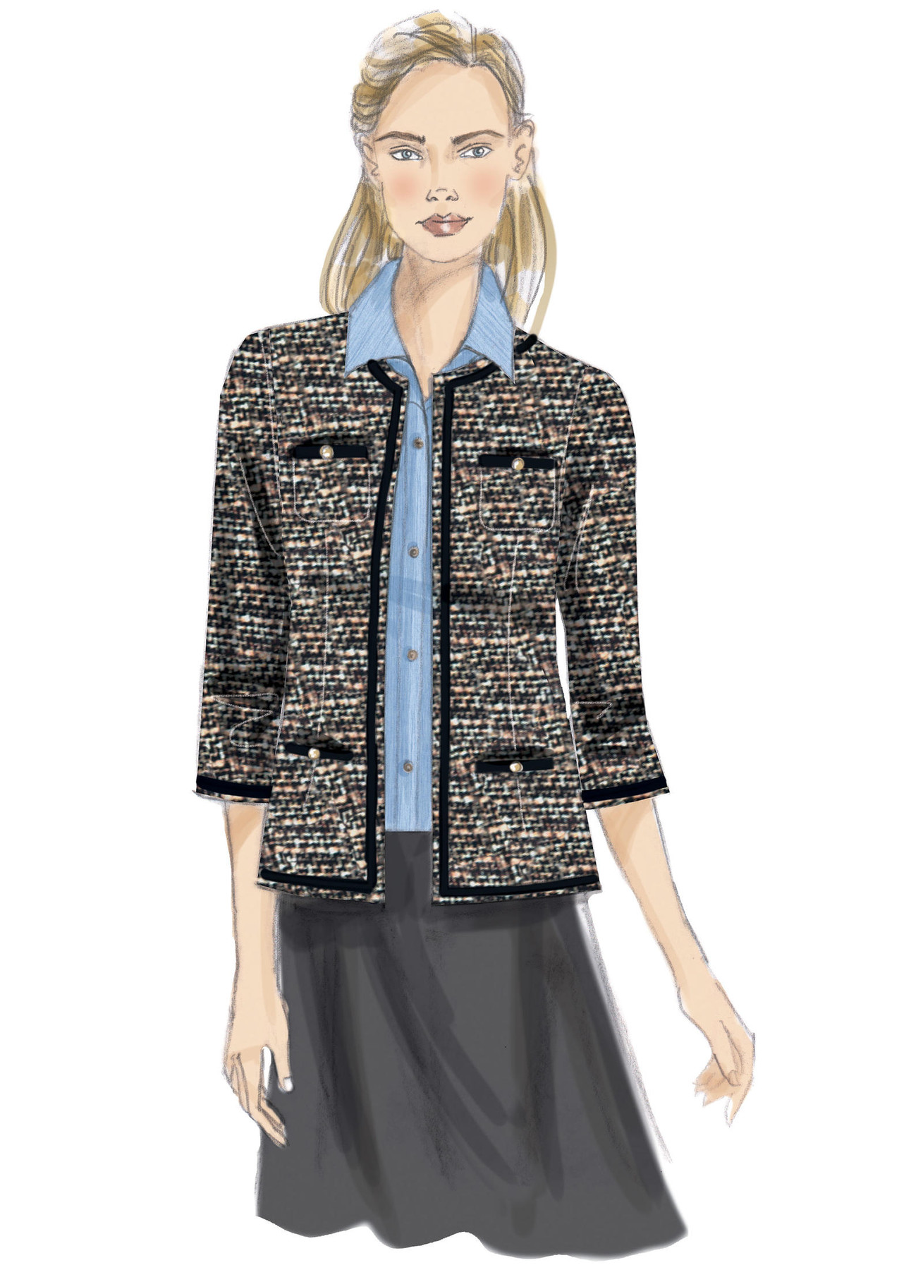 Butterick Sewing Pattern B6382 Misses’ Open-Front Jackets with Patch ...