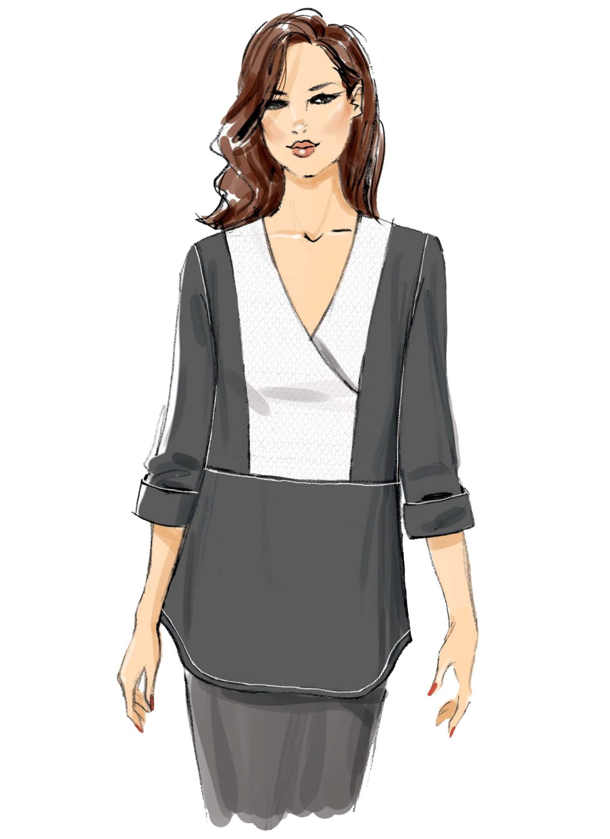 Butterick Sewing Pattern B6417 Misses’ Surplice, Panelled Tops - Sewdirect