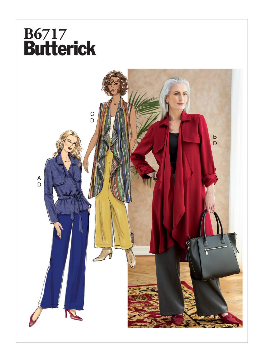 Butterick Sewing Pattern B6717 Misses’ Jacket, Sash, Coat, Vest ...