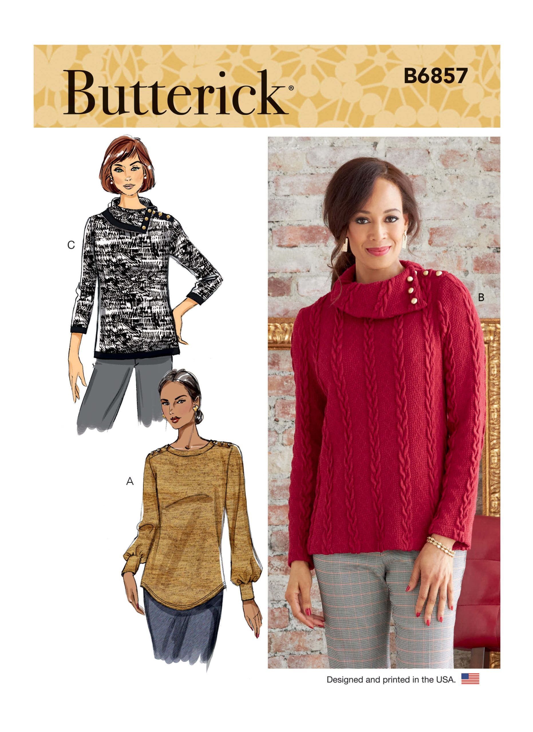 Butterick Sewing Pattern B6857 Misses’ Top - Sewdirect