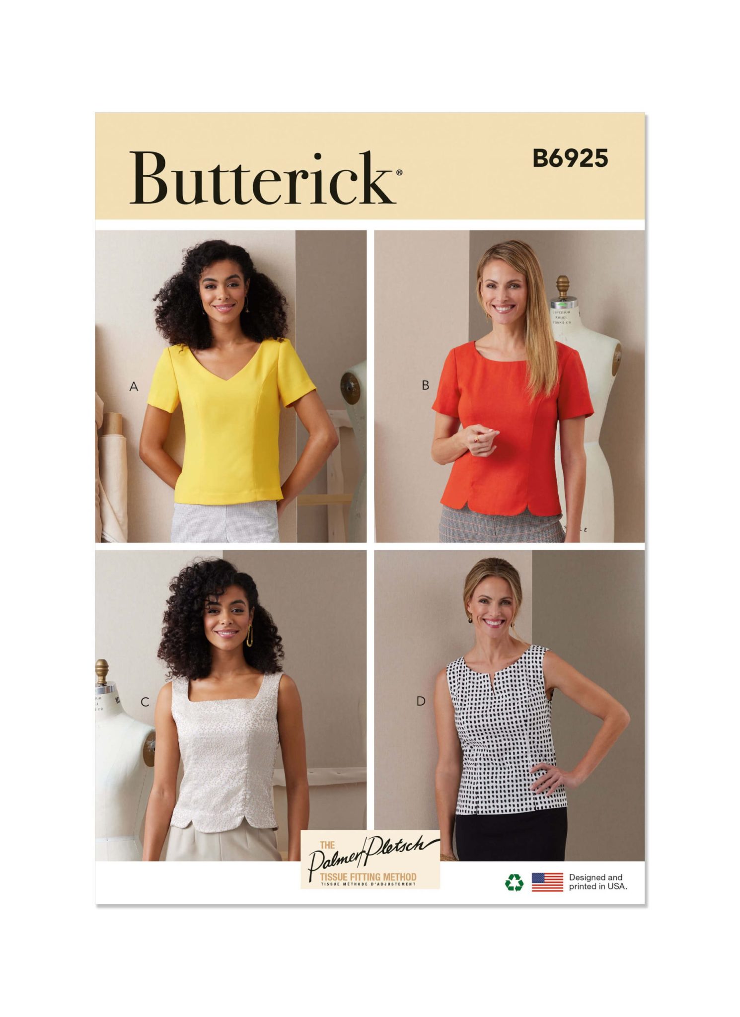 Butterick Sewing Pattern B6925 Misses’ Tops By Palmer/Pletsch - Sewdirect