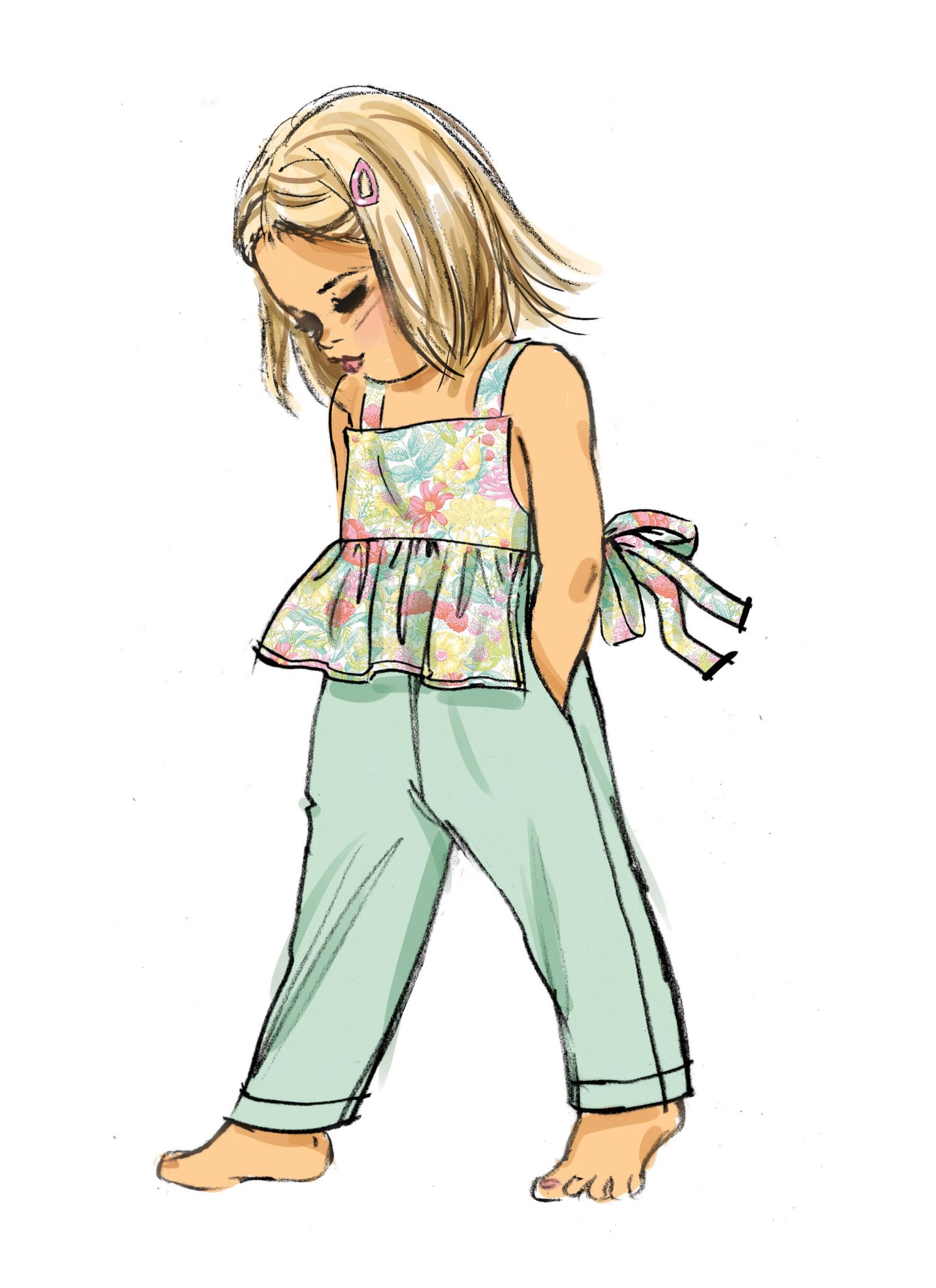 Butterick Sewing Pattern B6936 Toddlers’ Dungarees and Dress - Sewdirect