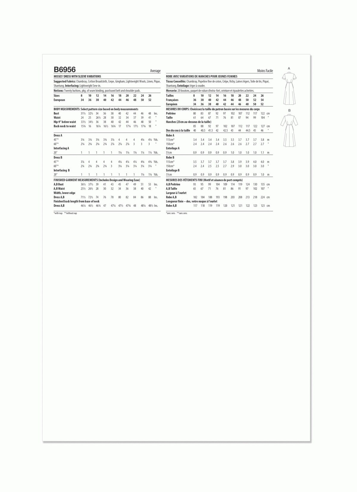 Butterick Sewing Pattern B6956 Misses’ Vintage Dress with Sleeve ...