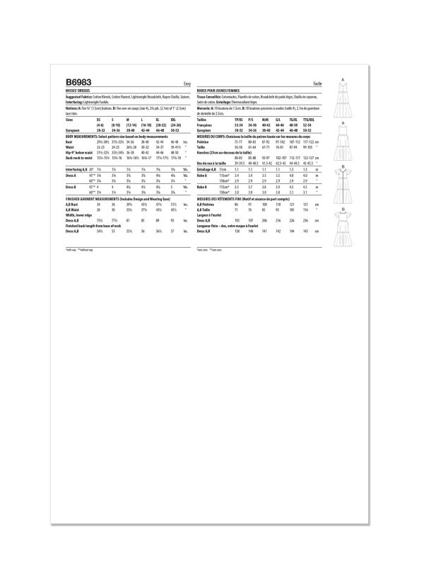 Butterick Sewing Pattern B6983 Misses’ Dresses - Sewdirect