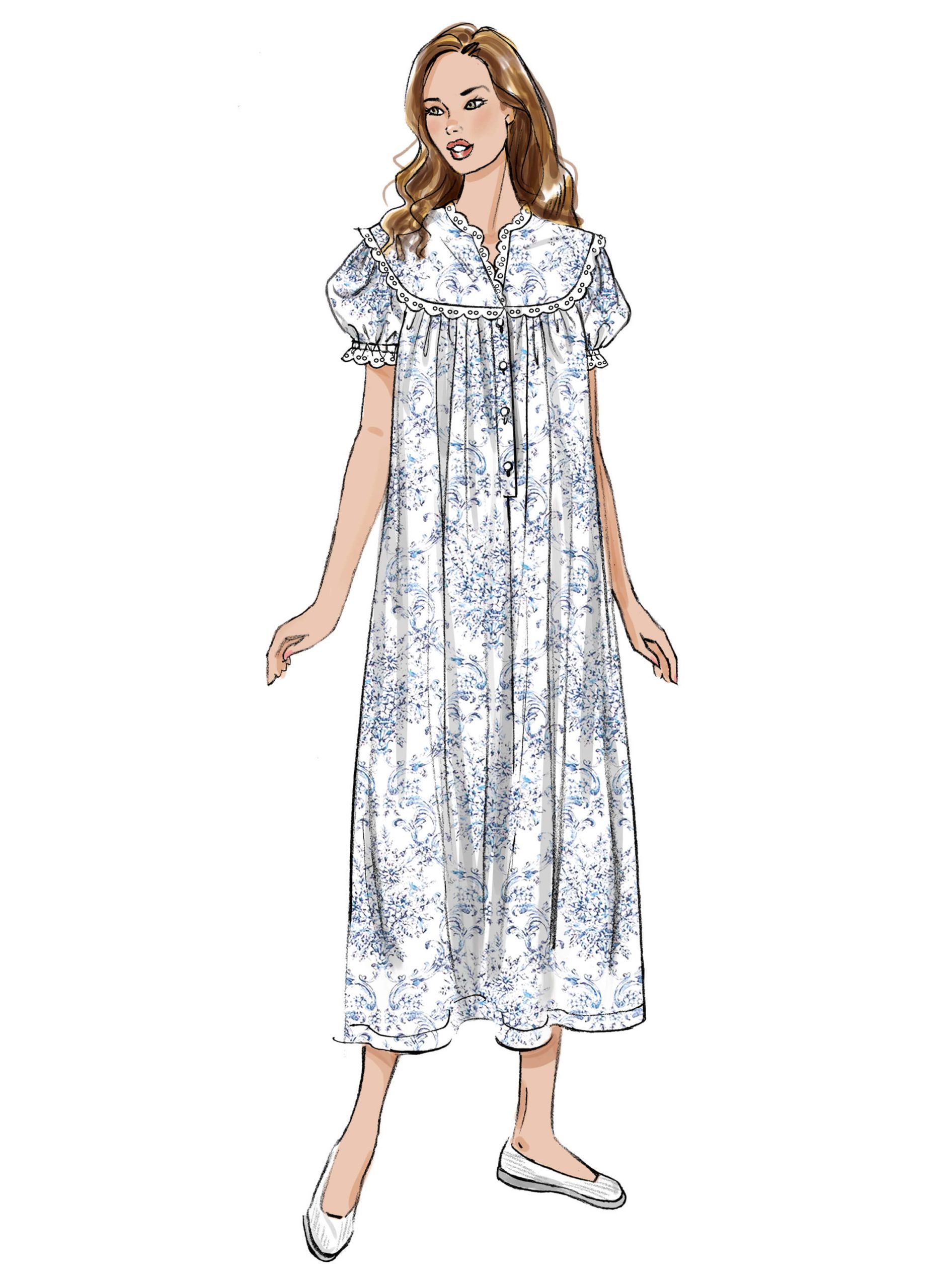 Butterick Sewing Pattern B7015 Misses’ Nightgown with Sleeve and Length ...