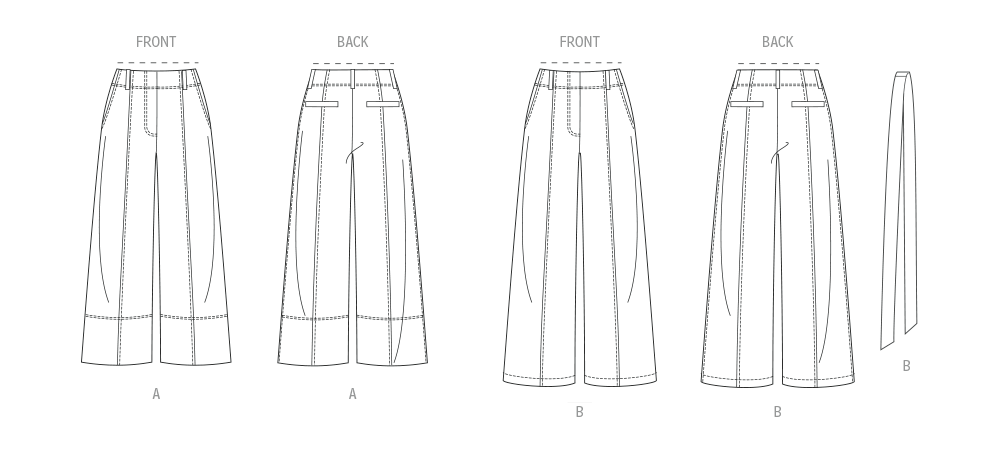 Butterick Sewing Pattern B7024 Misses’ Trousers in Two Lengths and Tie ...